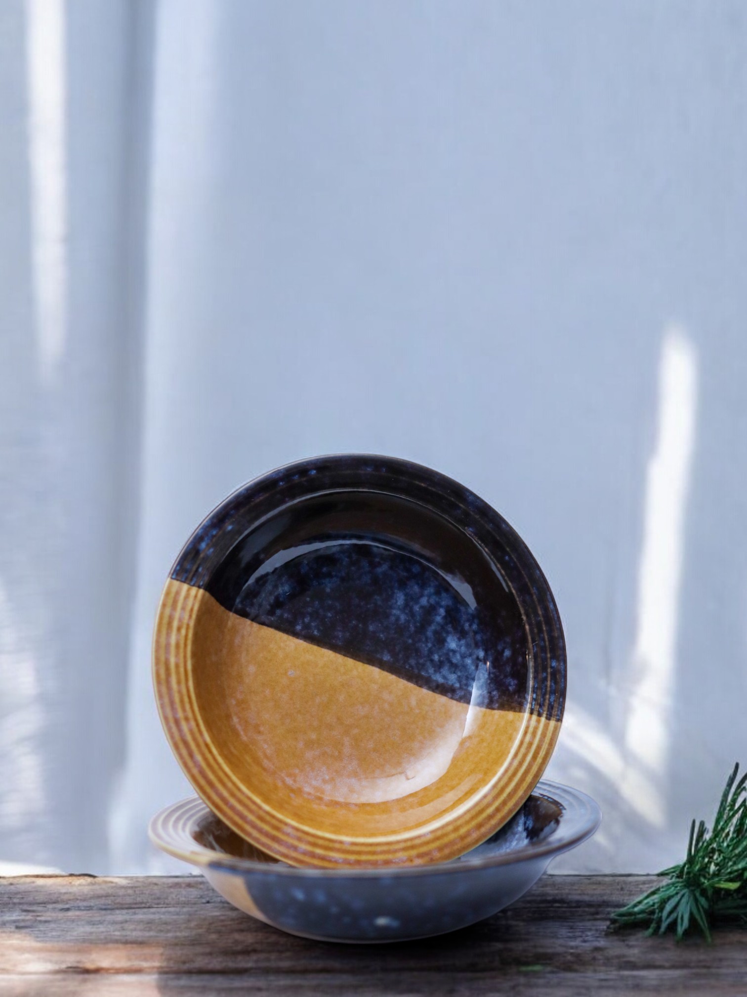 Balanced Contrast Pasta Plate - Elegant Ceramics for Stylish Dining