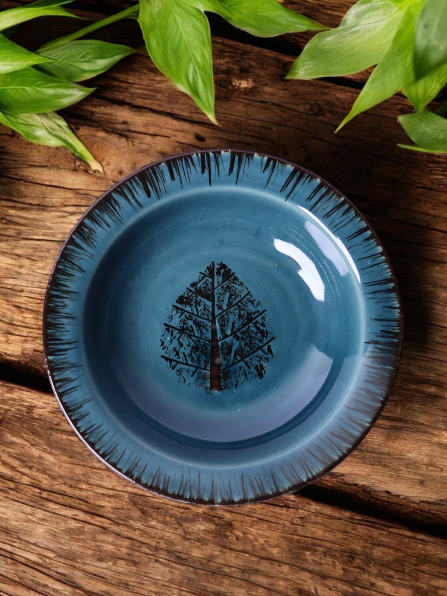 Cosmic Leaf Pasta Plate Eco-Friendly Decorative Tableware