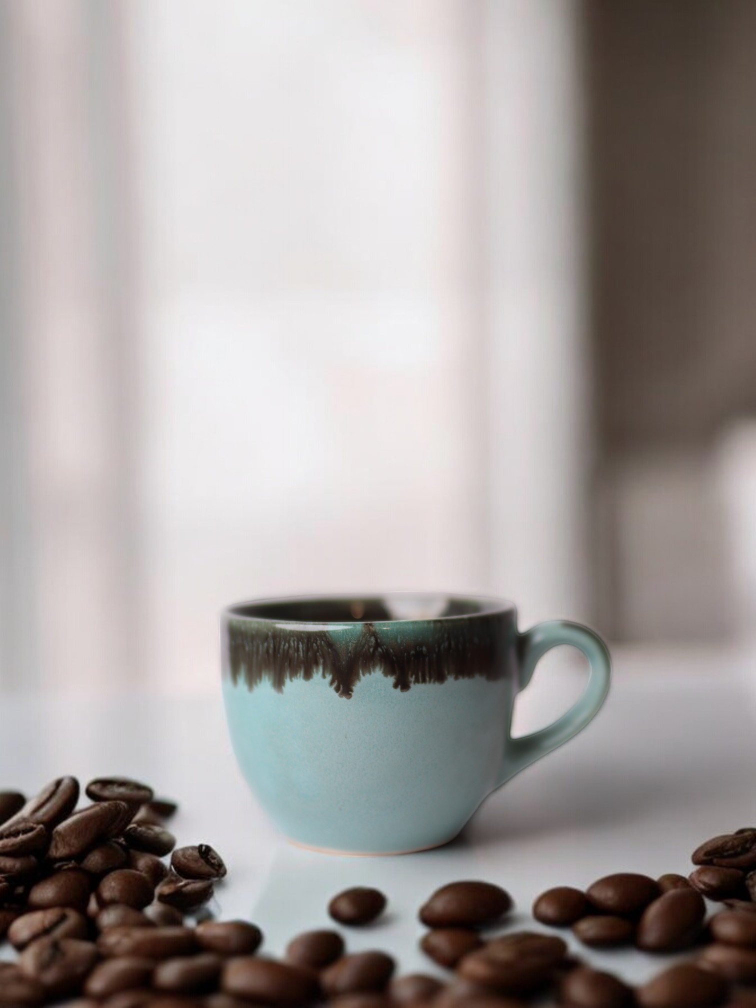 Midnight Tide Cup Set of 6 Elegant Ceramic Drinkware for Home and Events